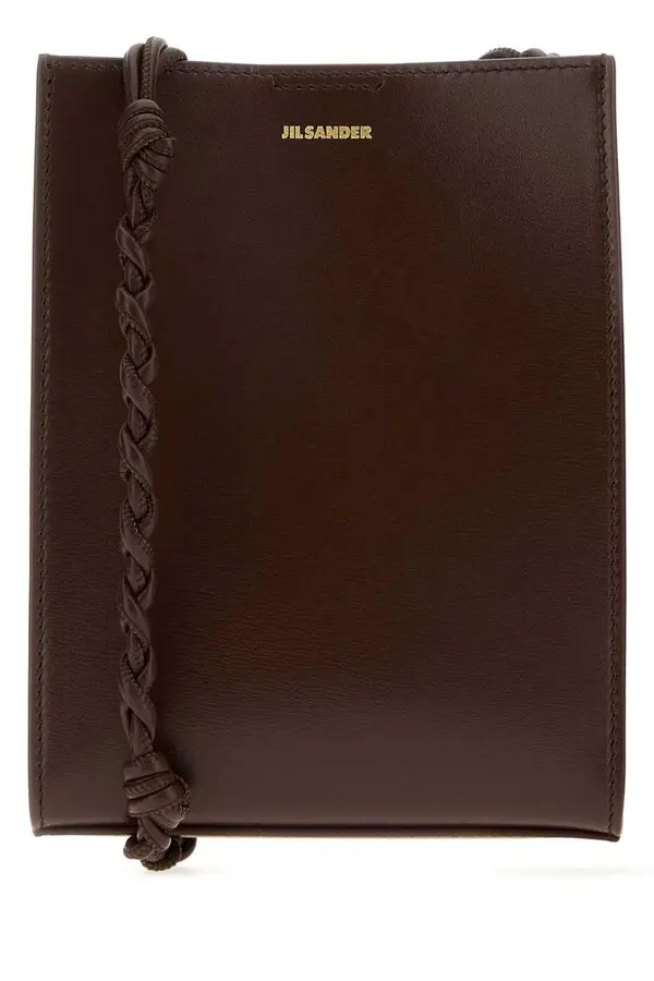 JIL SANDER Chocolate Leather Small Tangle Shoulder Bag