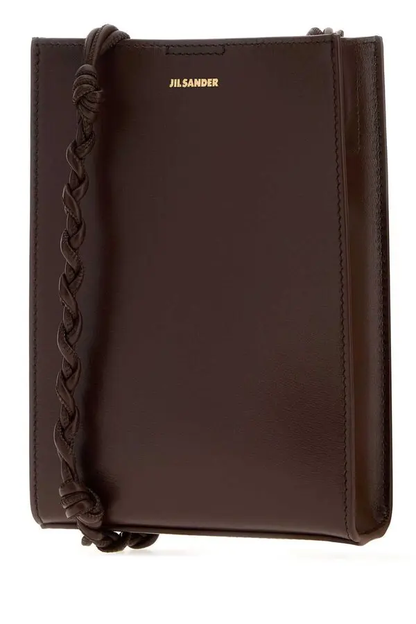 JIL SANDER Chocolate Leather Small Tangle Shoulder Bag - Brown