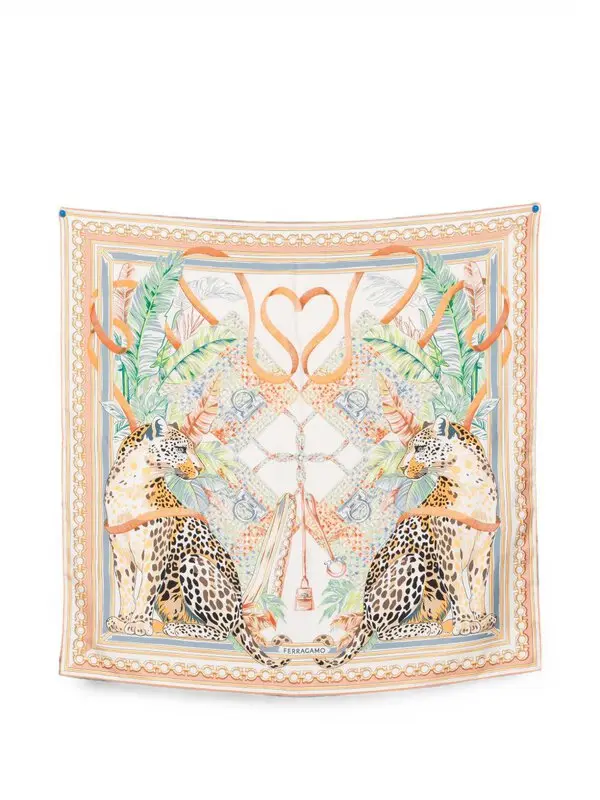 FERRAGAMO Printed Silk Foulard - Multicolor