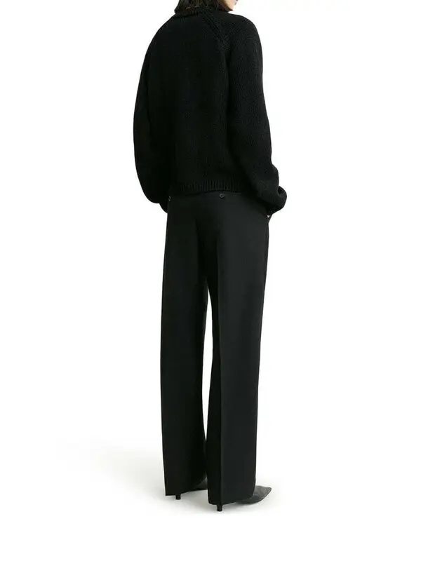 TOTEME Cotton Cardigan With Hammered-effect Buttons - Black