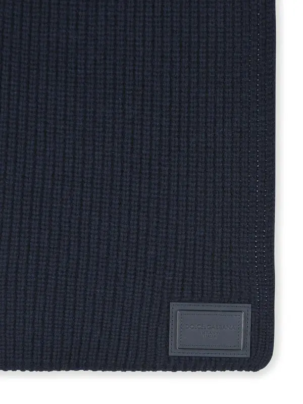 Dolce & Gabbana Dg' Patch Scarf In Cashmere - Blue