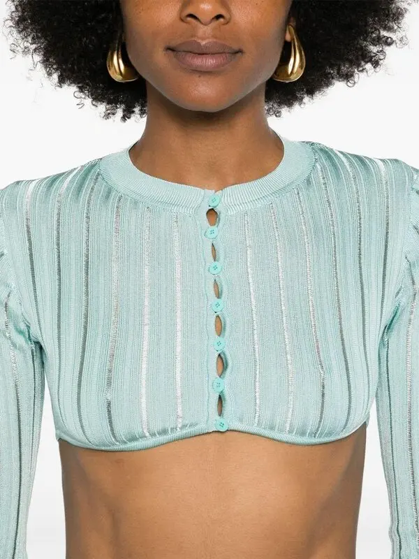 Alaïa Viscose Cropped Cardigan - Multicolor