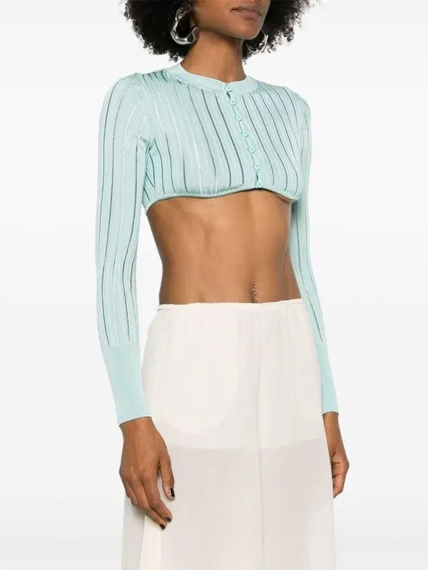 Alaïa Viscose Cropped Cardigan - Multicolor