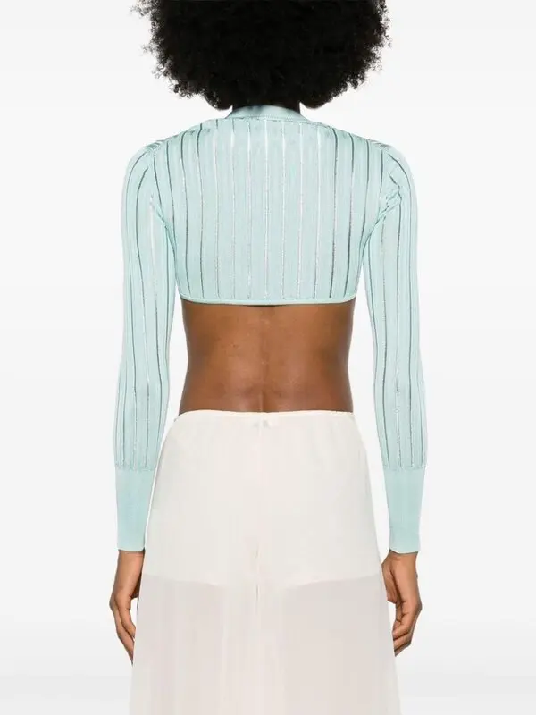 Alaïa Viscose Cropped Cardigan - Multicolor