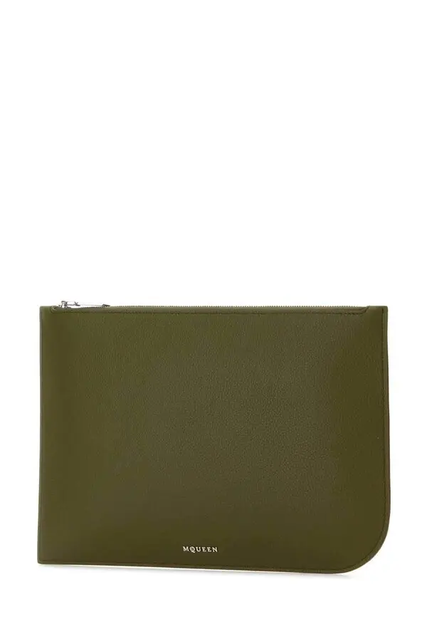 Alexander McQueen Leather Large Sling Pouch - Green