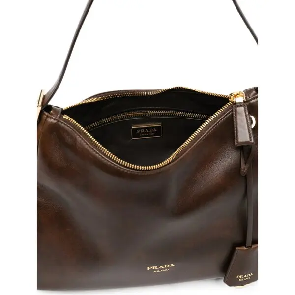 Prada Leather Shoulder Bag - Brown