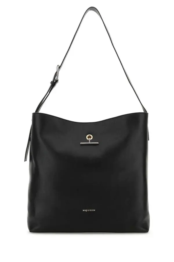Alexander McQueen Leather Pendant Shopping Bag - Black