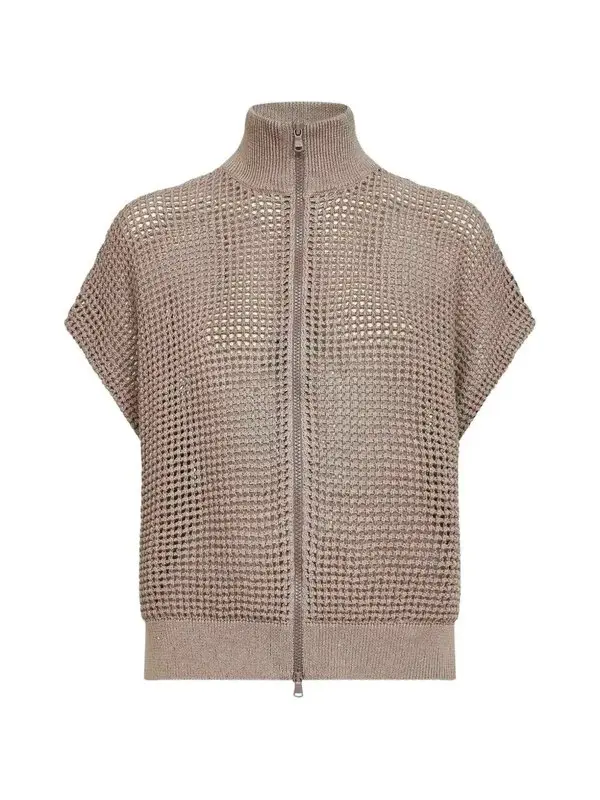 Brunello Cucinelli Cotton Net Cardigan - Multicolor
