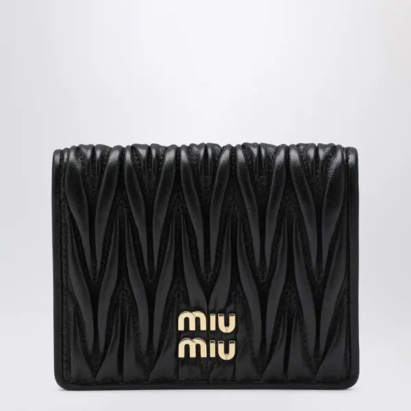 Miu Miu Quilted Nappa Leather Wallet - Black