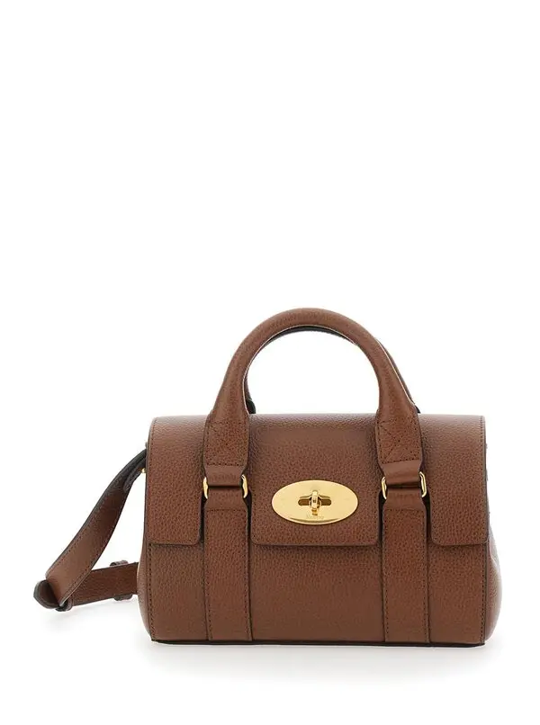 Mulberry Bayswater Mini' Brown Handbag With Turnlock Closure In Grained Leather For - Multicolor