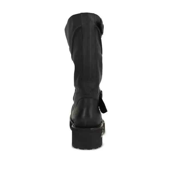 Balenciaga Calf Leather Double Buckle Straps Boots - Black