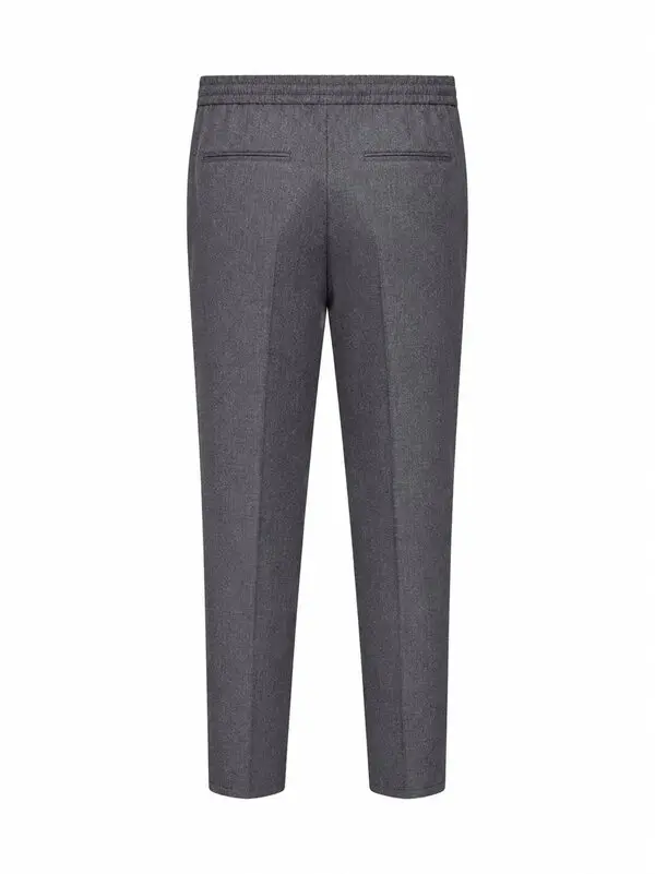 Brunello Cucinelli Medium Grey Virgin Wool Drawstring Trousers