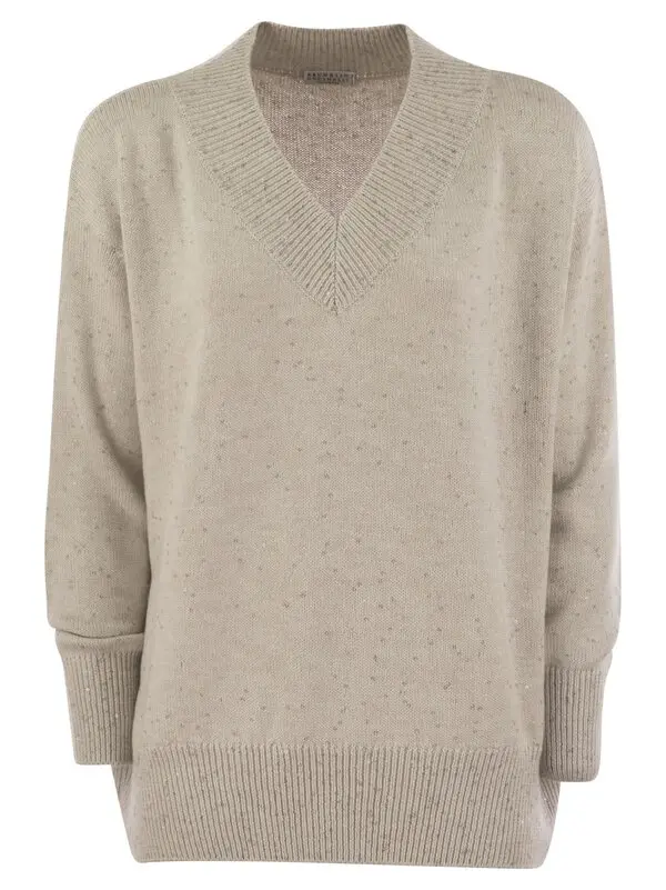 Brunello Cucinelli Cashmere Silk Sweater - Cream