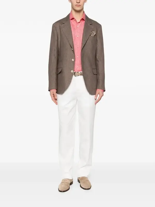 Brunello Cucinelli Linen Deconstructed Blazer - Multicolor