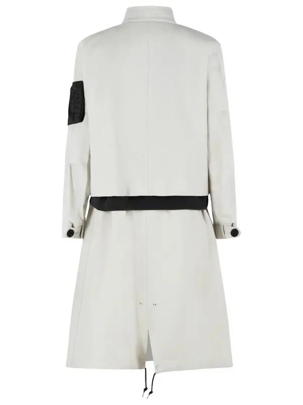 Sacai Ecru Wool Coat - Cream