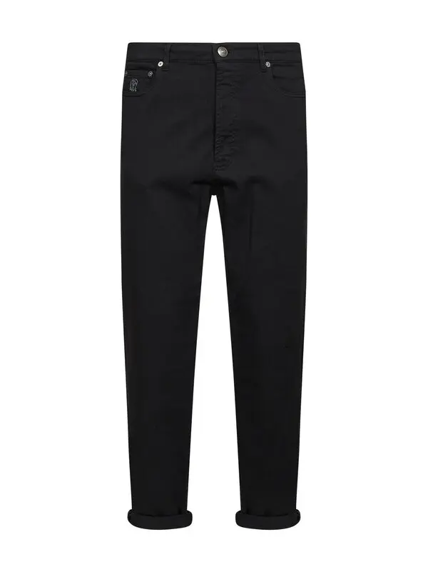 Brunello Cucinelli Black Garment-dyed Lightweight Comfort Denim Iconic Fit Jeans - Multicolor