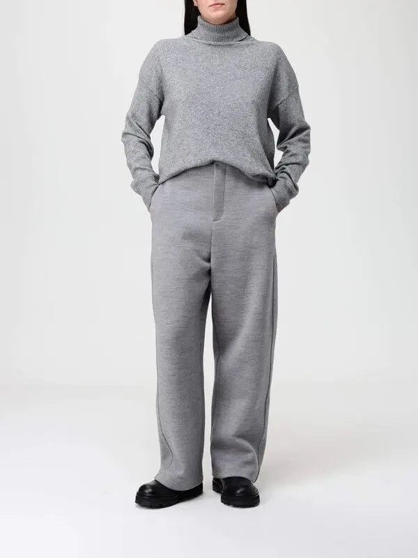 Max Mara Solid Wide Leg Trousers - Gray