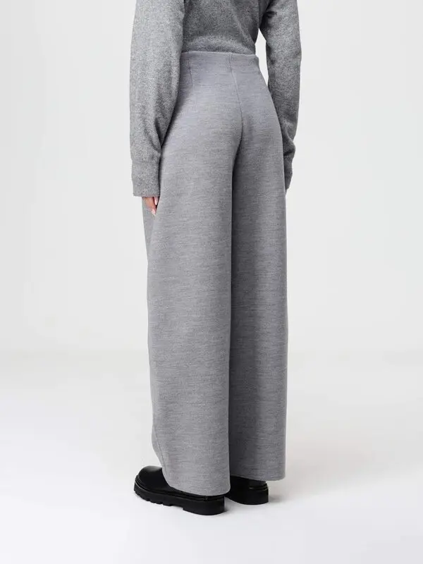 Max Mara Solid Wide Leg Trousers - Gray