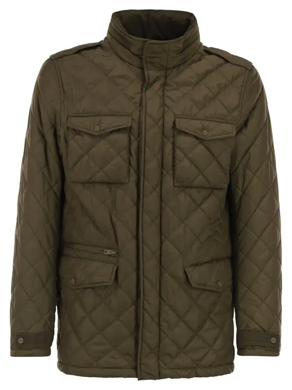 Herno Field Jacket With Diamond Quilting - Multicolor