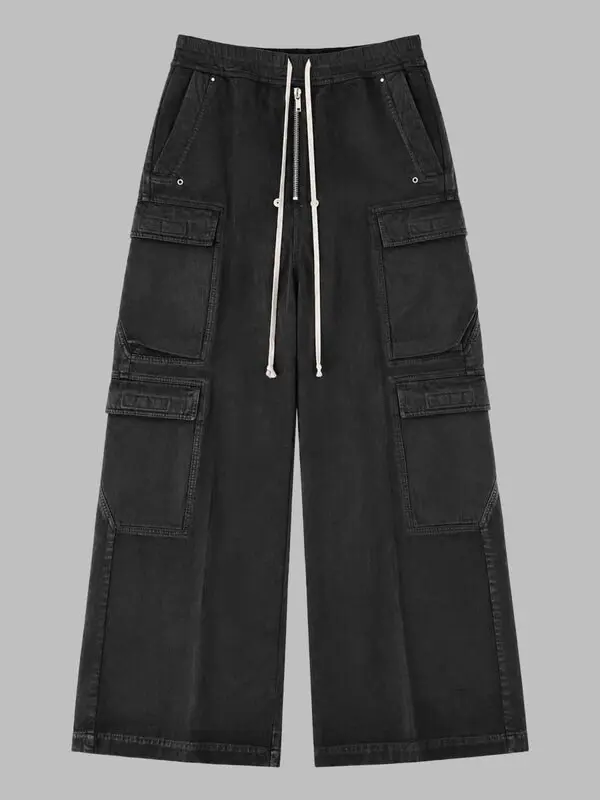Rick Owens Jeans Double Cargo Jumbo Belas - Black
