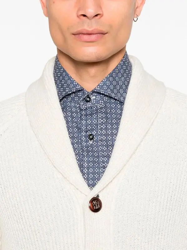 Brunello Cucinelli English Rib Knit Cardigan
