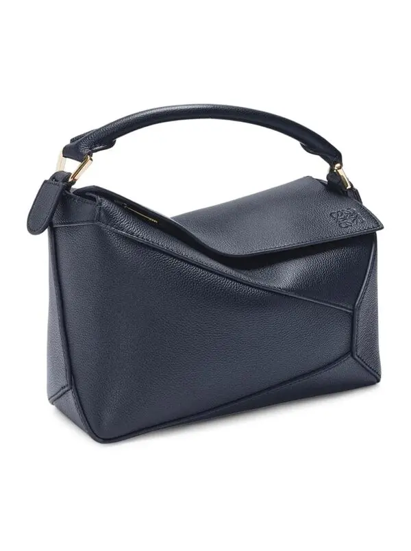 Loewe Small Puzzle Edge Bag In Grained Calfskin - Blue