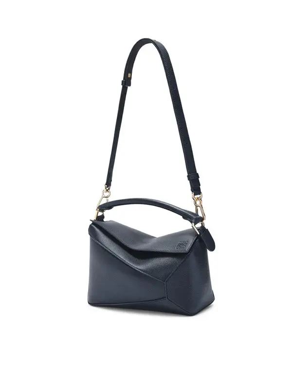 Loewe Puzzle Edge Bag In Grained Calfskin - Blue