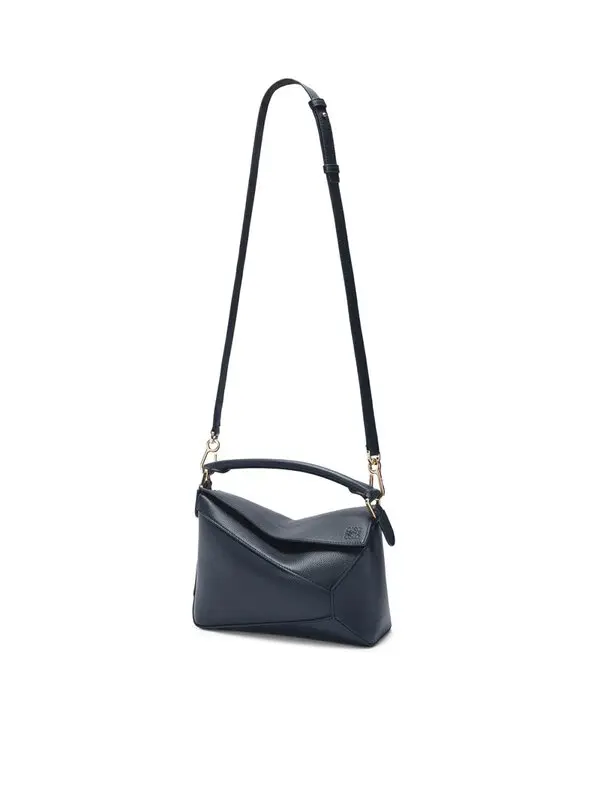 Loewe Puzzle Edge Bag In Grained Calfskin - Blue