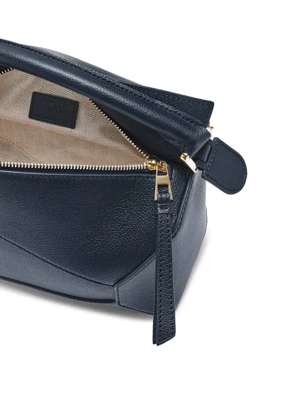 Loewe Puzzle Edge Bag In Grained Calfskin - Blue