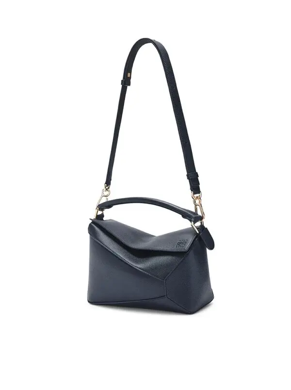 Loewe Puzzle Edge Bag In Grained Calfskin - Blue