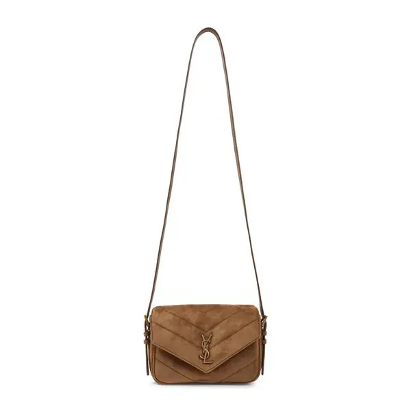 Saint Laurent Suede Loulou Shoulder Bag - Brown