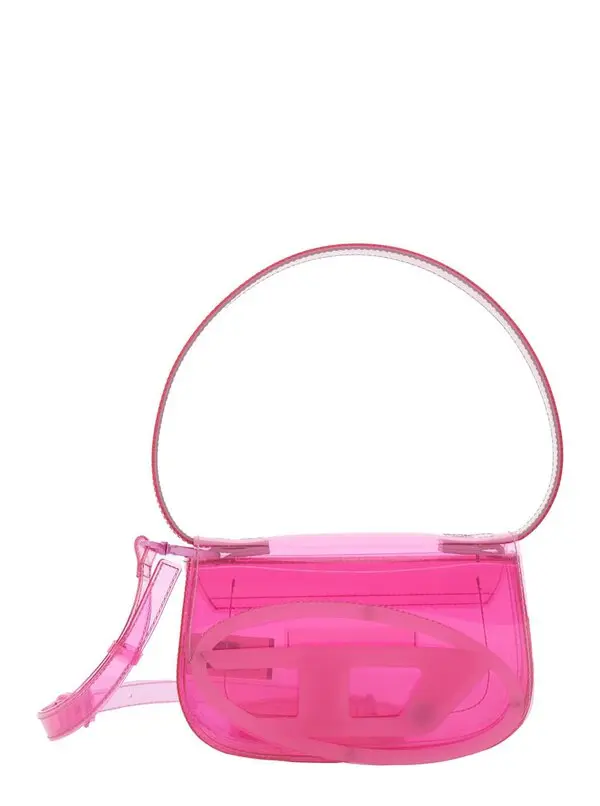 DIESEL® 1dr' Shoulder Bag With Oval D Patch And Semi-transparent Design In Tach Fabric For - Pink