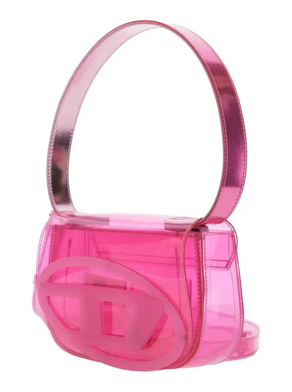 DIESEL® 1dr' Shoulder Bag With Oval D Patch And Semi-transparent Design In Tach Fabric For - Pink