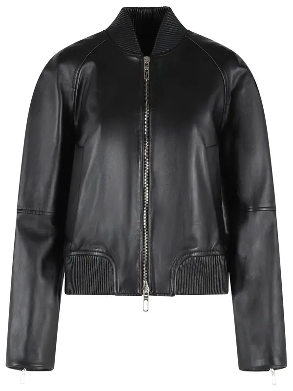 Sportmax Amour' Nappa Leather Bomber Jacket