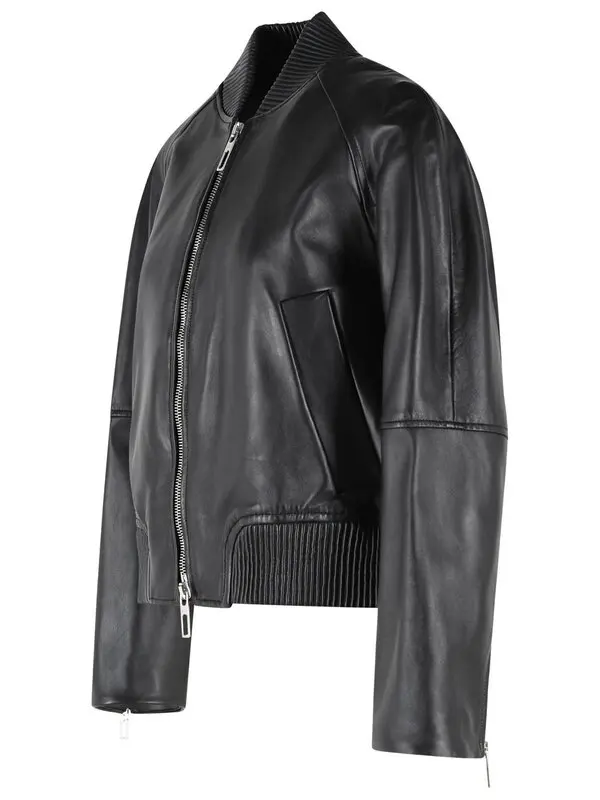 Sportmax Amour' Nappa Leather Bomber Jacket