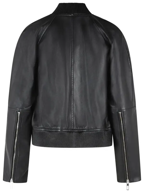 Sportmax Amour' Nappa Leather Bomber Jacket