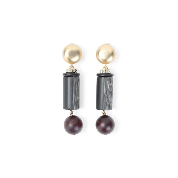 Giorgio Armani Resin And Crystal Drop Earrings - Red