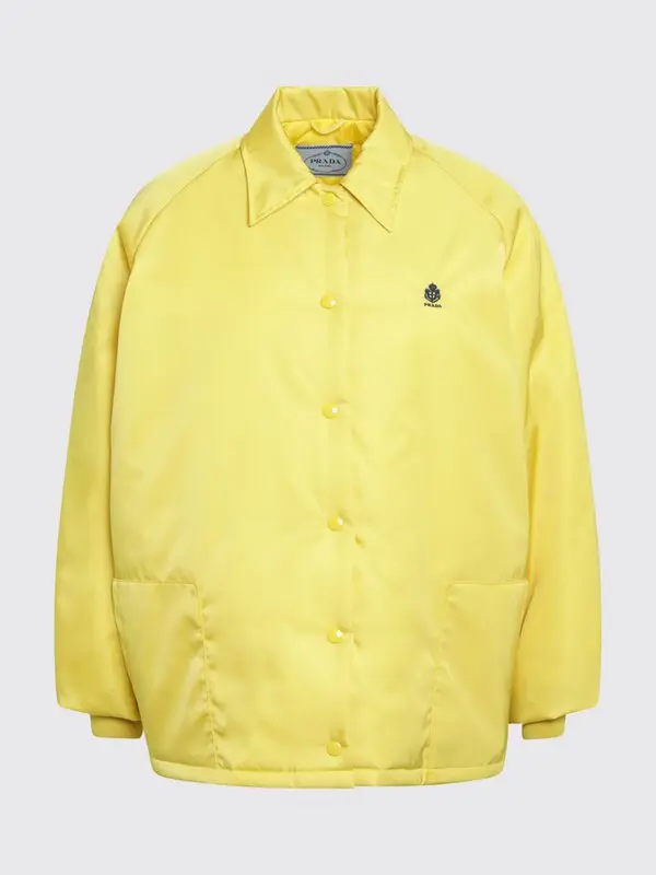 Prada Re-nylon Logo Overshirt - Yellow