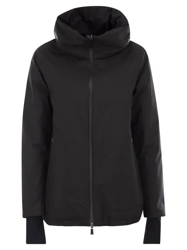 Herno A-shaped Down Jacket With Hood, 2 Layers - Black