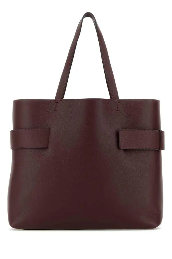 Alexander McQueen Tyrian Leather T-bar Shopping Bag - Purple