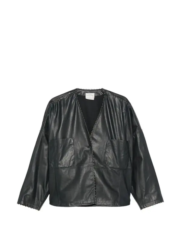 FORTE_FORTE Leather Kimono Jacket - Multicolor