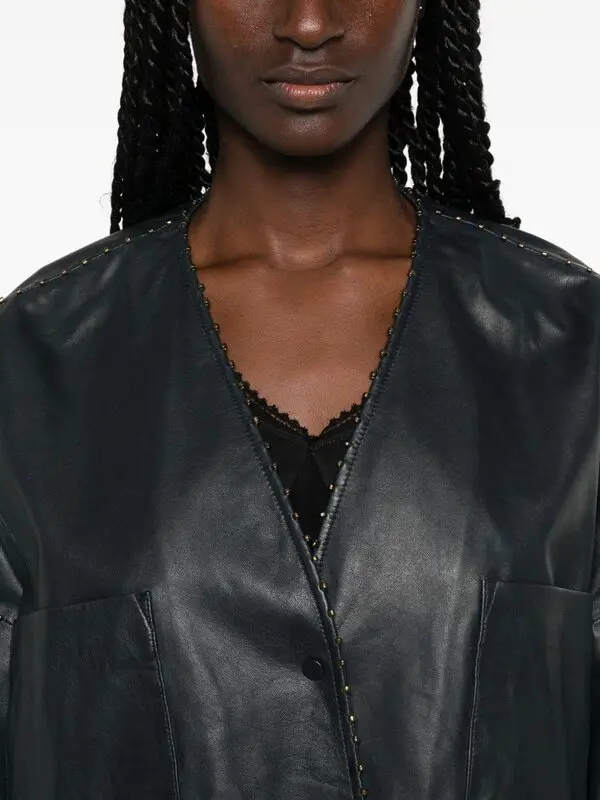 FORTE_FORTE Leather Kimono Jacket - Multicolor