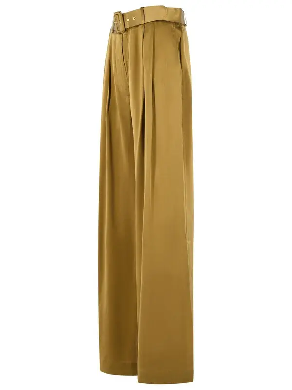 Zimmermann Tuck' Olive Silk Pants