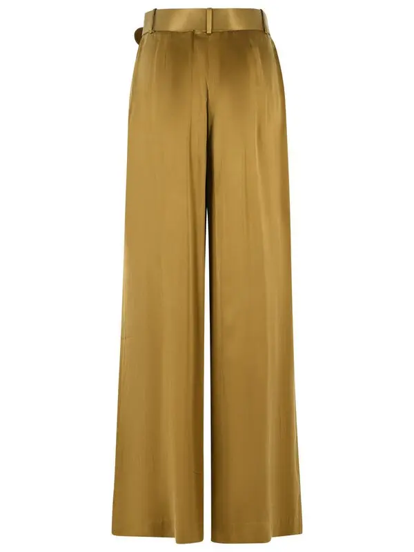 Zimmermann Silk Tuck Pants - Green