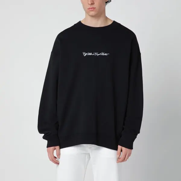 Off-White Cotton Sweatshirt - Black