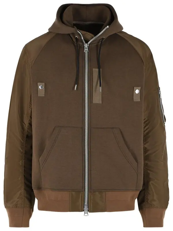 Sacai Cotton Blend Sweatshirt - Brown