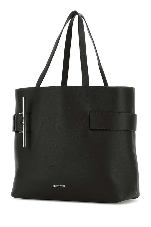 Alexander McQueen Leather Shopping Bag - Black