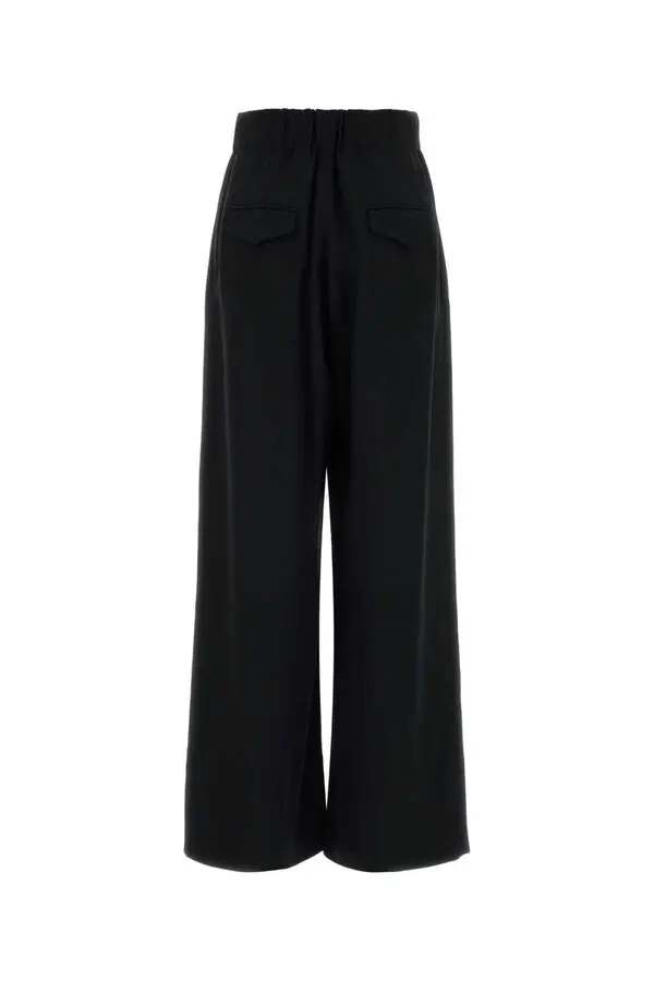 JIL SANDER Crepe Wide-leg Pant - Black