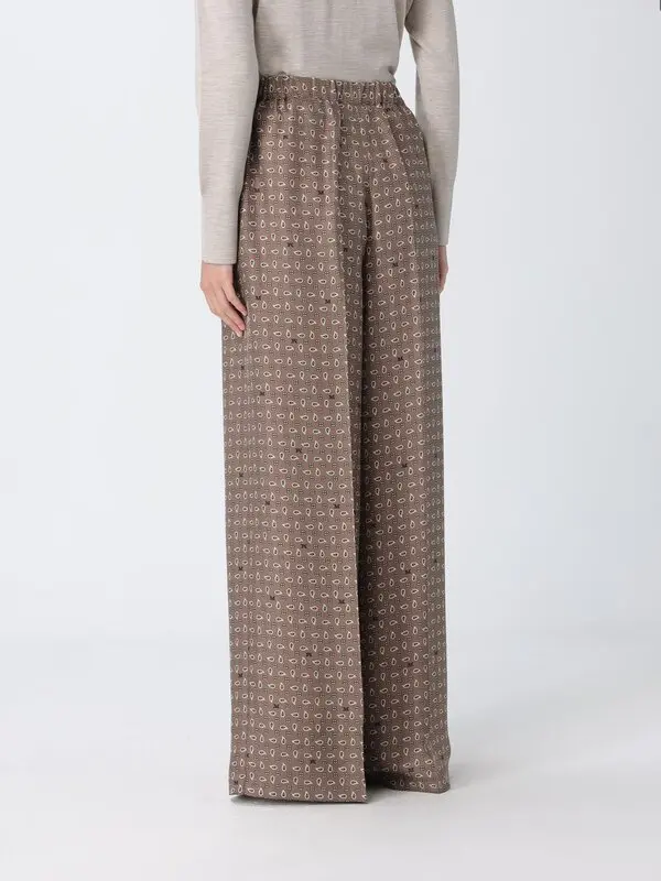Max Mara Printed Silk Palazzo Trousers