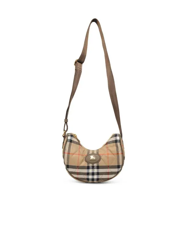 Burberry Horseshoe' Crossbody Bag In Beige Polyamide - Cream